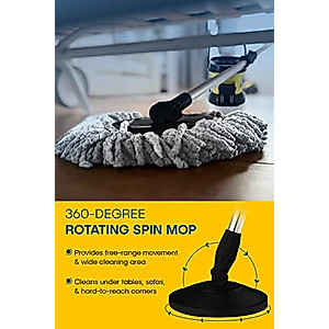 CycloMop® Commercial Spinning Spin Mop with Dolly Wheels - Heavy Duty Design for Years of Use