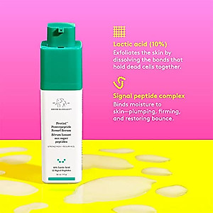 Drunk Elephant Protini Powerpeptide Resurf Serum. Strengthen and Resurface Face Serum with 10% Lactic Acid and 11 Signal Peptides (30 mL / 1 Fl Oz)