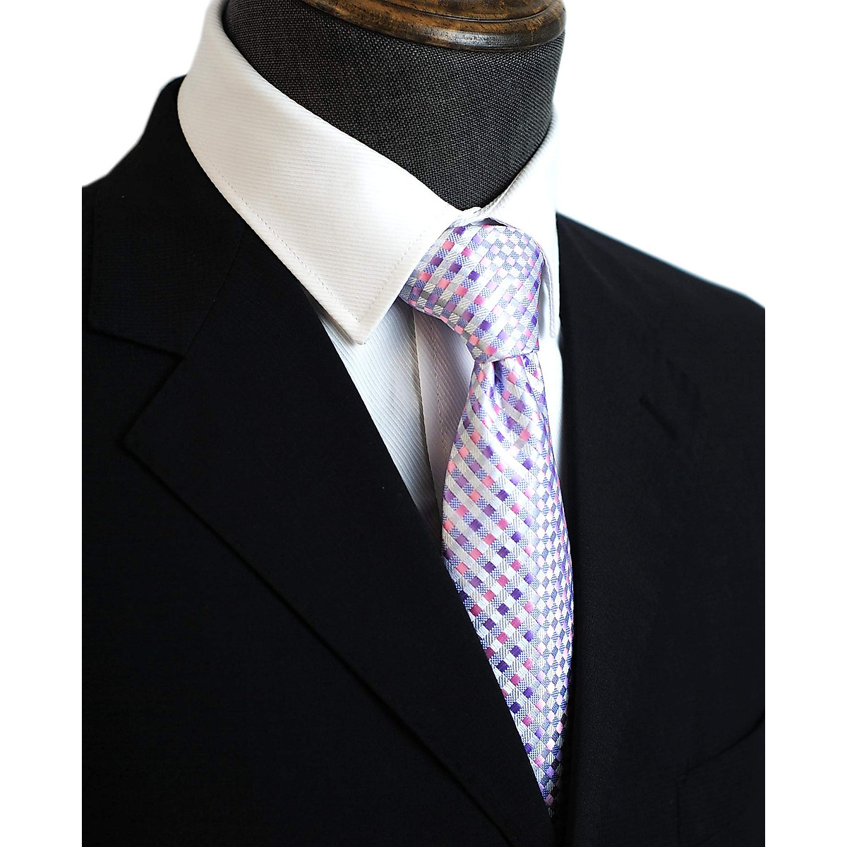 ZENXUS Extra Long Ties for Big and Tall Men, 63 inch XL Long Neckties, Blue, Grey, Purple, 4-Pack