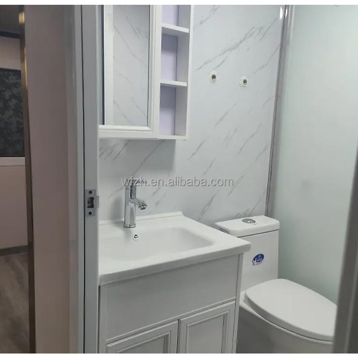 Mobile prefab Expandable Tiny Houses for Families with Restroom, Outdoor Storage. Sturdy Steel and Plastic. Suitable for Various Purposes Like Hotels, Offices etc. (19ft x 20ft)