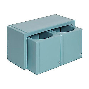 ECR4Kids Tri-Me Table and Cube Chair Set, Multipurpose Furniture, Powder Blue, 3-Piece