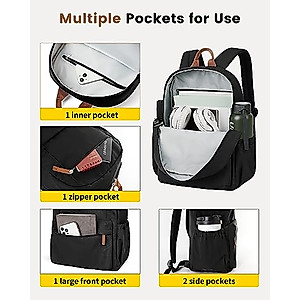 Vorspack Backpack for Men and Women - Lightweight Backpack Classical Basic Bookbag with Multi-pockets Casual Daypack for College Workplace Travel - Black