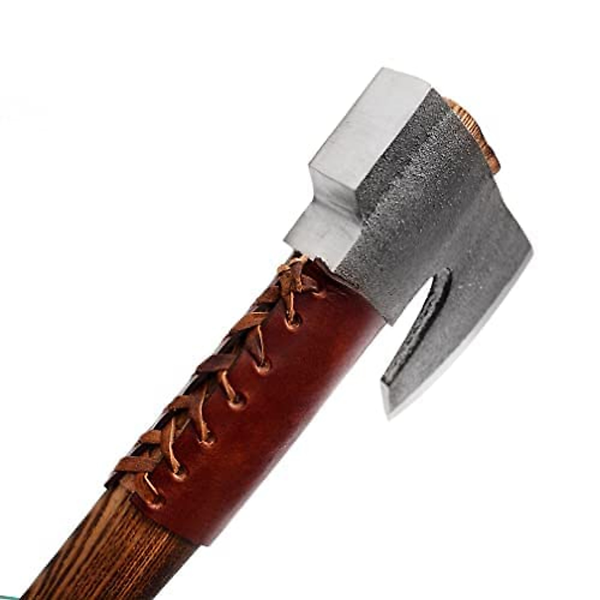 Qureshi Knife Handcrafted Carbon Steel Viking Axe – Gardening Axe - Quality Rosewood Handle Hatchet for Camping Tools - Sturdy 15 Overall Length with 5.3 Cutting Edge, Includes Leather Sheath