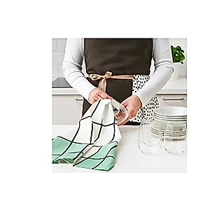 IKEA RINNIG Set of 4 Tea Towels Dish Towel Green White Pack Patterned Design