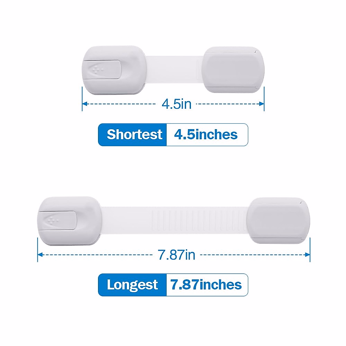 12 Pack Cabinet Locks for Babies with 36 Pack Must Use Outlet Covers-Easy no Drilling Installation-Adjustable Baby Locks with 3M Adhesives-Multi Use for Cupboard, Oven, Fridge, Toilet