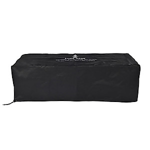 BAIDE HOME Outdoor Low Profile Fire Table, 48-inch Rectangle Propane Gas Fire Pit Table, 50,000 BTU Modern Firepit w/Lid, Fire Glass, Cover, Pre-Attached 10ft Propane Hose, Flint Gray