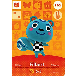 Nintendo Animal Crossing Happy Home Designer Amiibo Card Filbert 165/200 USA Version