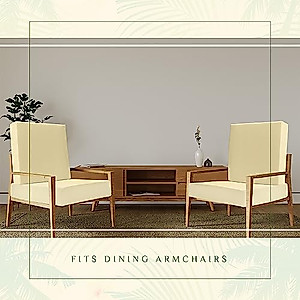 Batiyeer 8 Pcs Outdoor Cushion Slipcovers Patio Chair Cushion Covers Replacement Waterproof Square Outdoor Seat, 20 x 20 x 4 Inch (Solid Beige)