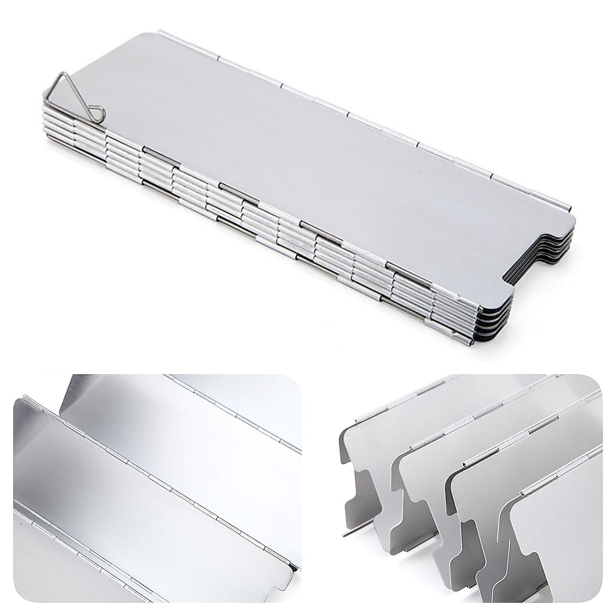 BATDIYOW 10 Plates Ultralight Folding Outdoor Stove Windscreen Aluminum Camping Stove Windshield Lightweight with Carrying Bag for Camping Picnic Backpacking Cooking