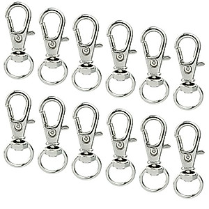 50 pcs Swivel Clasps Lanyard Snap Hook,cnomg Metal Swivel Lanyard Snap Hook Lobster Claw Clasp(Sliver)