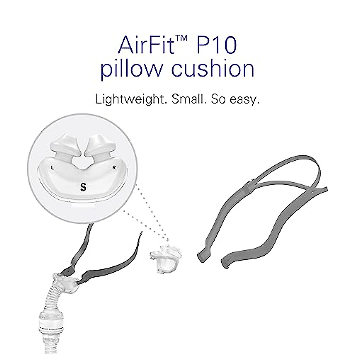 ResMed Nasal Pillow for AirFit P10 - Features Dual-Wall Technology - Single Pair, Small