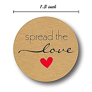 Spread The Love Stickers / 500 Canning Labels/Wedding Favor Homemade Jam Jelly Stickers / 1.5" Brown Kraft Small Business Label/Made in The USA