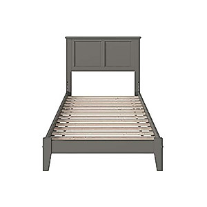 Atlantic Furniture AR8611009 Madison Platform Bed with Open Foot Board, Twin XL, Grey