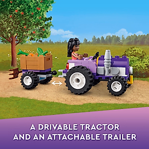 LEGO Friends Organic Farm House Set 41721 with Toy Horse, Stable, Tractor and Trailer Plus Animal Figures, for Kids, Girls and Boys Aged 7+