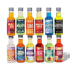 Thoughtfully Cocktails, Global Cocktail Mixer Set, Vegan and Vegetarian, Flavors Margarita, Moscow Mule and More, Set of 12 (Contains NO Alcohol)