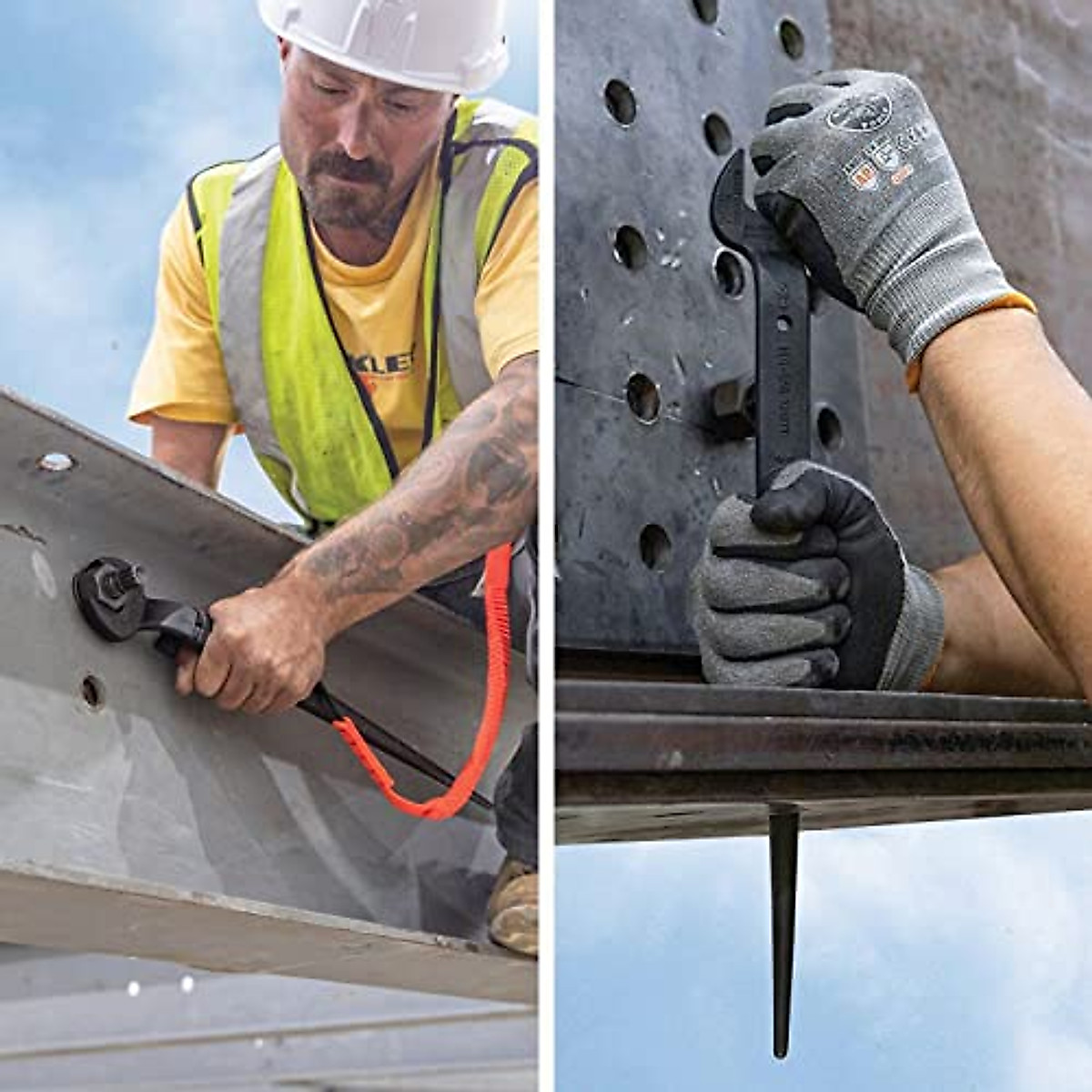 Klein Tools 3212TT Construction Spud Wrench with Tether Hole, 1-1/4-Inch Nominal Opening, 3/4-Inch Bolt for US Heavy Nut