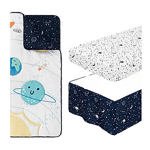 KHUJISTA Nursery Crib Bedding Sheet 3 Piece Set (Fitted Sheet Bed Dust Ruffle Drop Skirt Cute and Cozy Comforter, Cotton)