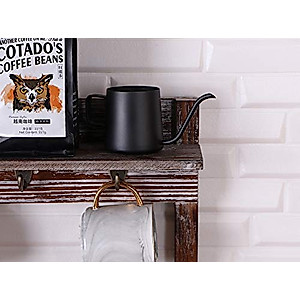 Encozy Wall Mounted Cup Rack with Shelf,Coffee Mug Holder Wood Cup Organizer with 7 Hooks (Wood)