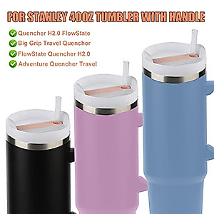 2pcs Tumbler Replacement Lids for Stanley Tumblers, No Leakage Tumbler Cup Lids Accessories for Stanley Quencher H2.0 40oz with Handle, Also for Adventure Quencher Travel Tumbler 40oz