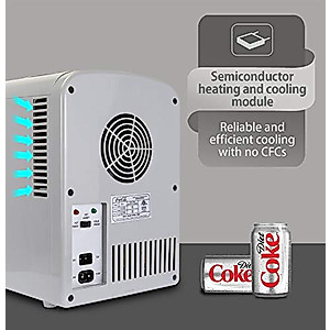 Coca-Cola Diet Coke DC04 4 Liter/4.2 Quarts 6 Can Portable Mini Cooler/Fridge, Beverages, Baby Food, Skincare and Medications-Use at Home, Office, Dorm, Car, RV or Boat-with AC & DC Plugs, Gray