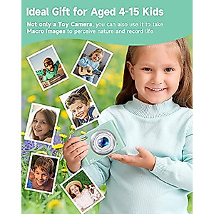 Digital Camera for Kids,1080P 48MP Autofocus Kids Camera with 32GB SD Card, Kids Digital Video Camera with 16X Zoom, Compact Portable Mini Cameras for Kids, Girls, Boys, Teens (Green)