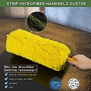 17 Foot High Reach Duster Kit with 2-to-9 Foot Extension Pole, Newliton 3-in-1 High Ceiling Chenille Duster, Microfiber Duster, Cobweb Duster, Indoor & Outdoor Extendable Bendable Duster Cleaning Set