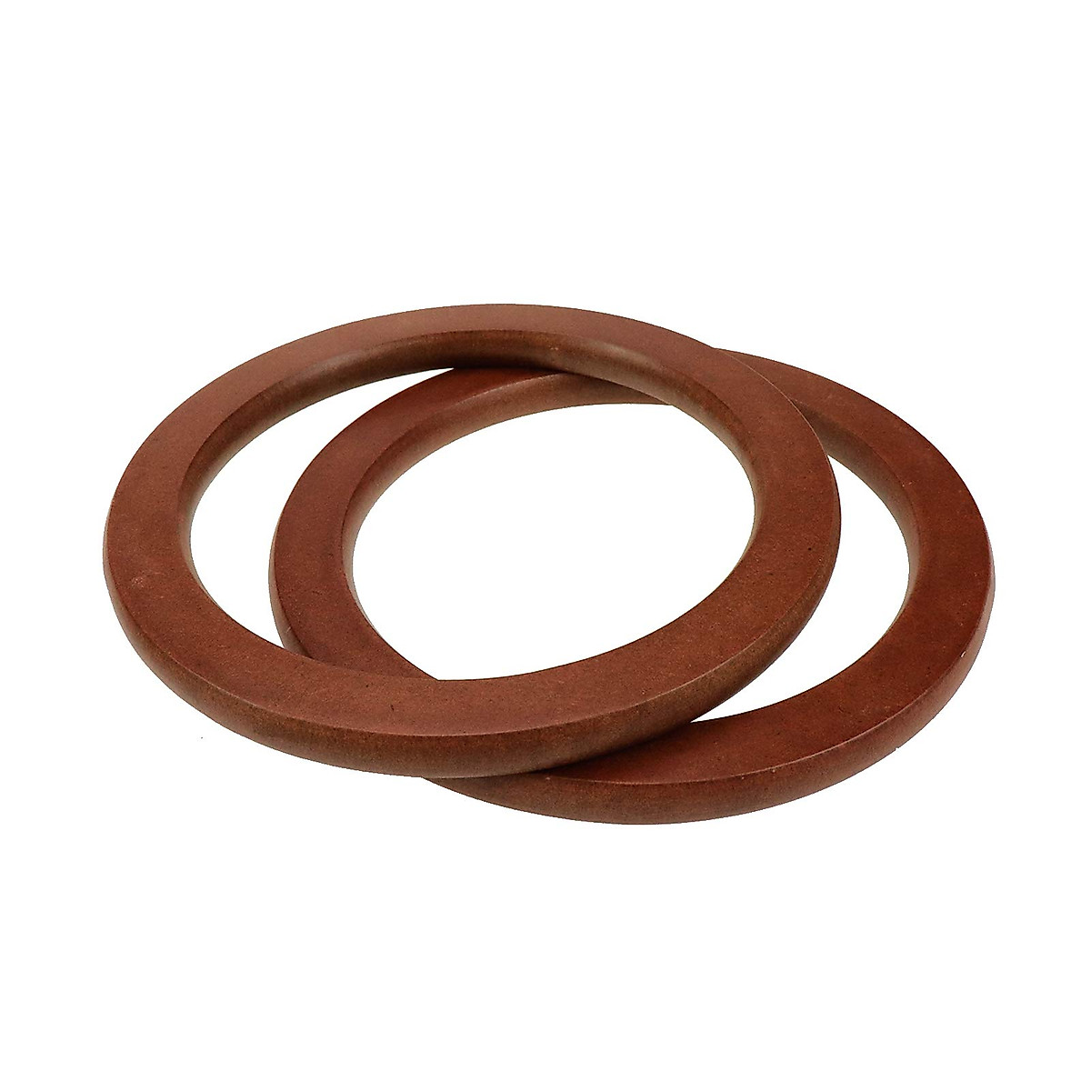 Geesatis 4 Pcs Wooden Purse Handle Round Shaped Handbag Handles Replacement for Handmade Purse Bag Making, Dark Brown