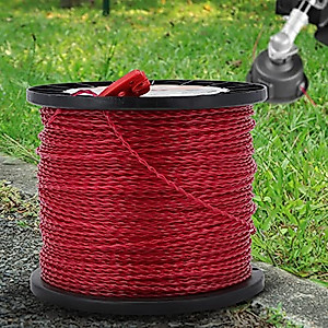Hipa 3 Pounds 2.7 mm/.105" String Trimmer Line Round Twist 105 Inch Red Commercial Trimmer Line Heavy Duty for Grass String Spool Universal Brushcutter Wire Trimmers Yard