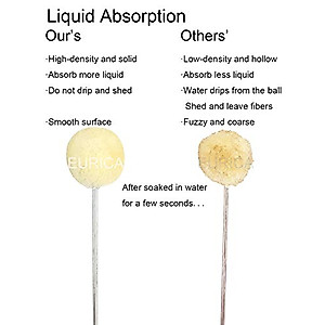 (50 Pack) Wool Daubers Leather Dye Leather Tool Wool Balls Brush Leathercraft Tools and Supplies Leather Crafting Tools Leather Craft Sponge Daubers with Metal Handle for DIY