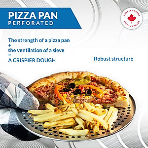 Norjac Pizza Pan with Holes, 12 Inch, 2 Pack, Restaurant-Grade, 100% Aluminum, Perforated Pizza Pan, Oven-Safe, Rust-Free.