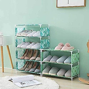 ANMMBER Shoe Rack Storage Artifact Multi-Layer Fabric Shoe Rack Shoe Rack Rack Simple Shoe Rack Dust Door Storage (Color : C)