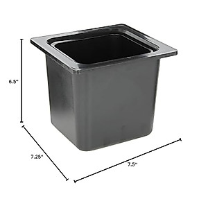 San Jamar Chill-It 1/6 Size Food Pan Insulated Food Pan for Kitchens and Restaurants, Plastic 6.5 Inches Deep, Black