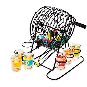 Home Essentials & Beyond Funville Bingo Game with Shot Glasses, Clear