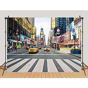 NYC Time Square Buildings Photo Backdrops Taxi New York Fashion Street Party Photography Background Adult Portrait Studio Booth Props Banner 7x5ft