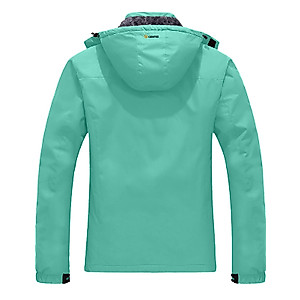 GEMYSE Women's Mountain Waterproof Ski Snow Jacket Warm Winter Windproof Raincoat with Detachable Hood(Lake Blue-6,Large)