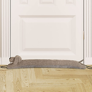 Estimber Under Door Draft Stopper Decorative Wind Stopper 36 inch for Door & Window, Weighted Animal Air Draft Stopper Snake Noise Blocker for Bottom of Door with Hanging Loops - Brown Dog