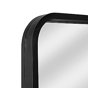 OBIOZZ Floor Mirror, Full Body Mirror Full Length Mirror Standing 64.5 Inch High Black Frame with Floor Stand Wrought Iron Full-Length Mirror Dressing Mirror for Bedroom Living Room