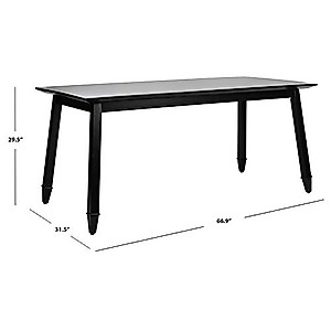 SAFAVIEH Home Collection Brayson Modern Black Rectangle Dining Table