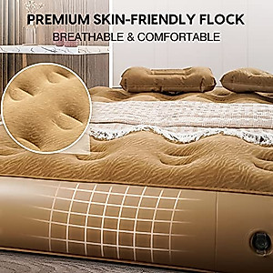 WASAGUN Truck Bed Air Mattress Fit 5.5 ft - 5.8 ft Full Size Short Pickup Truck Beds Inflatable Mattress with Pump & Removable Side Mattress for Outdoor, Camping