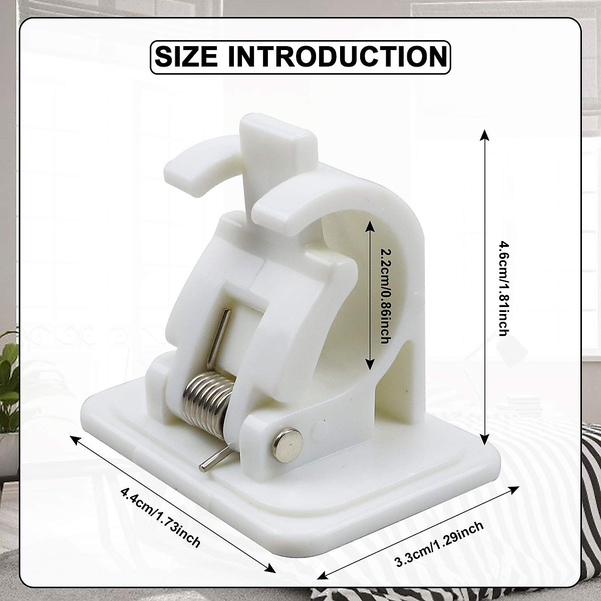 zybest Self Adhesive Curtain Rod Bracket Holder,8pcs No Drill Curtain Rod Bracket Wall Mount Holder for Home Bathroom Hanging net Curtain,Party, Garden Decoration