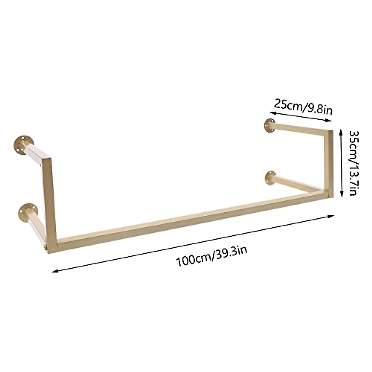 simimasen 39" Wall Mounted Garment Rack Heavy Duty Iron Clothes Rack Garment Clothes Hanging Rod Multi-Purpose Hanging Rod For Closet Storage