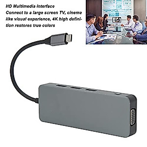USB C Hub, 10 in 1 Multifunction Type C to VGA USB C Hub with 3 USB Port, PD Charging Dual HD Multimedia Interface for USB C Laptops