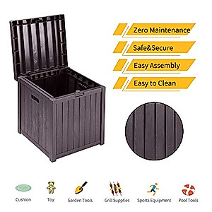 COVERONICS 51 Gallon Patio Medium Deck Box Lightweight Outdoor Stroage Box Weather Resistant Garden Stroage Container for Patio Furniture Cushions, Pillows, Garden Tools and Pool Toys
