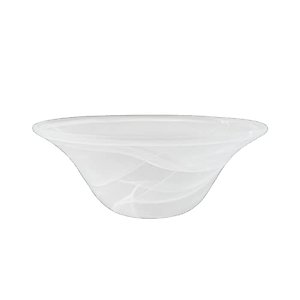 Aspen Creative 23509-11,Alabaster Replacement Glass Shade for Medium Base Socket Torchiere Lamp, Swag Lamp, Pendant and Island Fixture. 12-1/4" Diameter x 4-3/4" High.