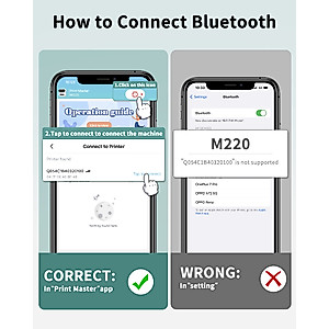 Itari Label Maker Thermal Label Printer, M220 Bluetooth Wireless Inkless Portable Printer for Barcode, Address, Labeling, Mailing, Small Business, Support Phones and PC, with 1 Roll 40×30mm Label