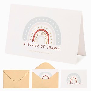 Baby Shower Thank You Cards with Envelopes, 50 Pack, Baby Girl Shower, Baby Boy Shower, Gender Neutral, Baby Shower Thank You Notes, Baby Shower Cards, Baby Thank You Cards for Girl, Baby Thank You