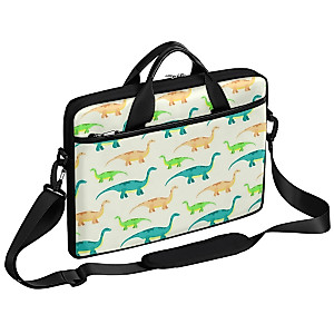 Colorful Brachiosaurus Laptop Computer Bag Waterproof Shoulder Messenger Bag 13-15 inch Durable Laptop Tote Bag with Shoulder Strap Handle Lightweight Crossbody Briefcase