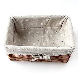 Kingwillow, Storage basket, Natural wicker Storage Bins Rectangular Basket,Arts and Crafts.