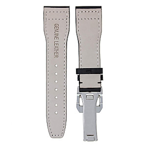 Ewatchparts 23MM LEATHER WATCH STRAP BAND COMPATIBLE WITH IWC PORTUGUESE PILOT AQUATIMER CLASP BLACK WS