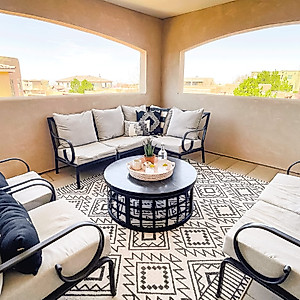 Artera Round Wicker Rattan Tray - 18 inches, Hand Woven Tray for Coffee Table, Ottoman, Natural Serving Tray with Handles, Circular Decorative Basket Tray.